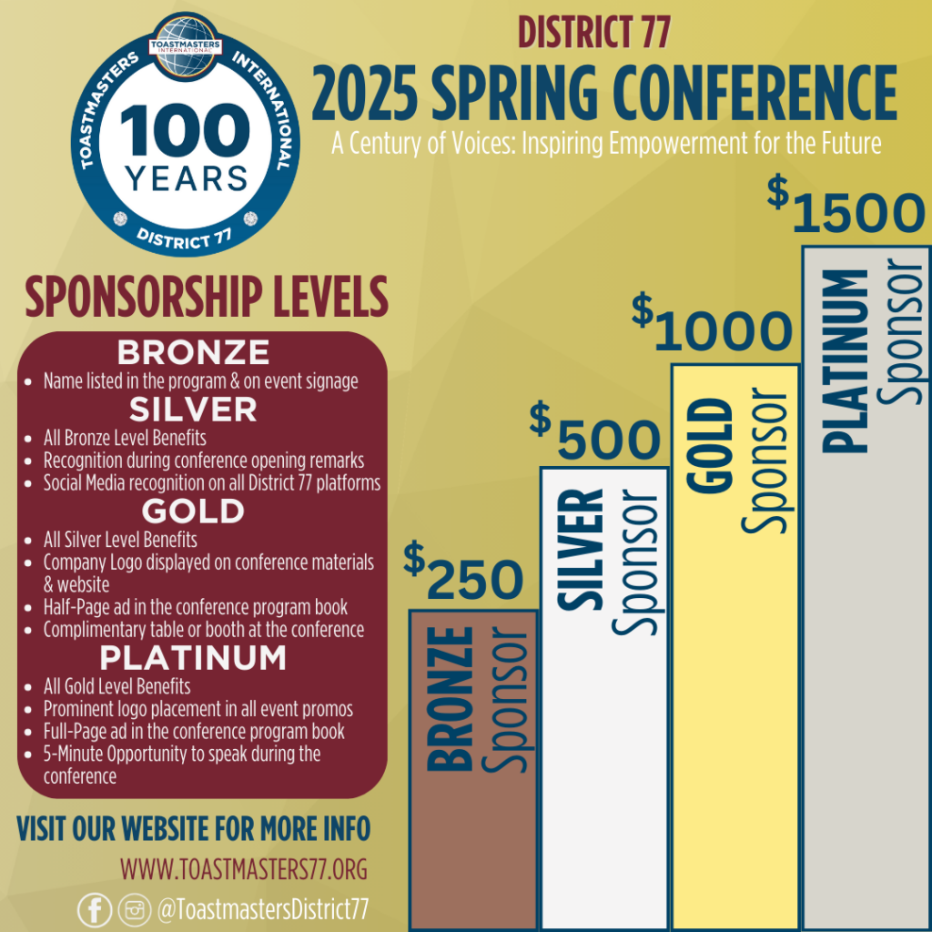 District 77 2025 Spring Conference Sponsorship - District 77